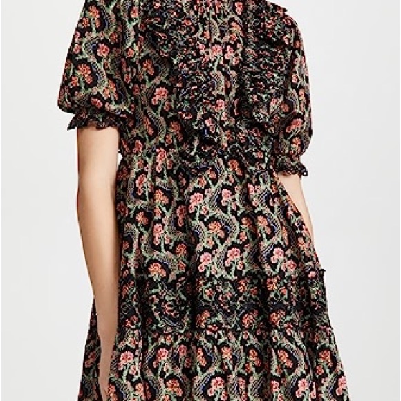 Bytimo | Dresses | Bytimo Frilled Organic Mini Dress Dark Wallpaper New ...